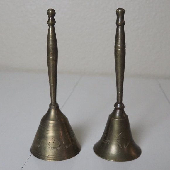 Vintage | Other | Pair Of Tall Handled Brass Bells | Poshmark